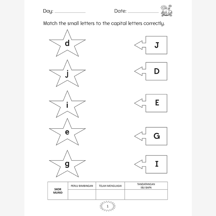 Lembaran Kerja Prasekolah: English – arasmega.com